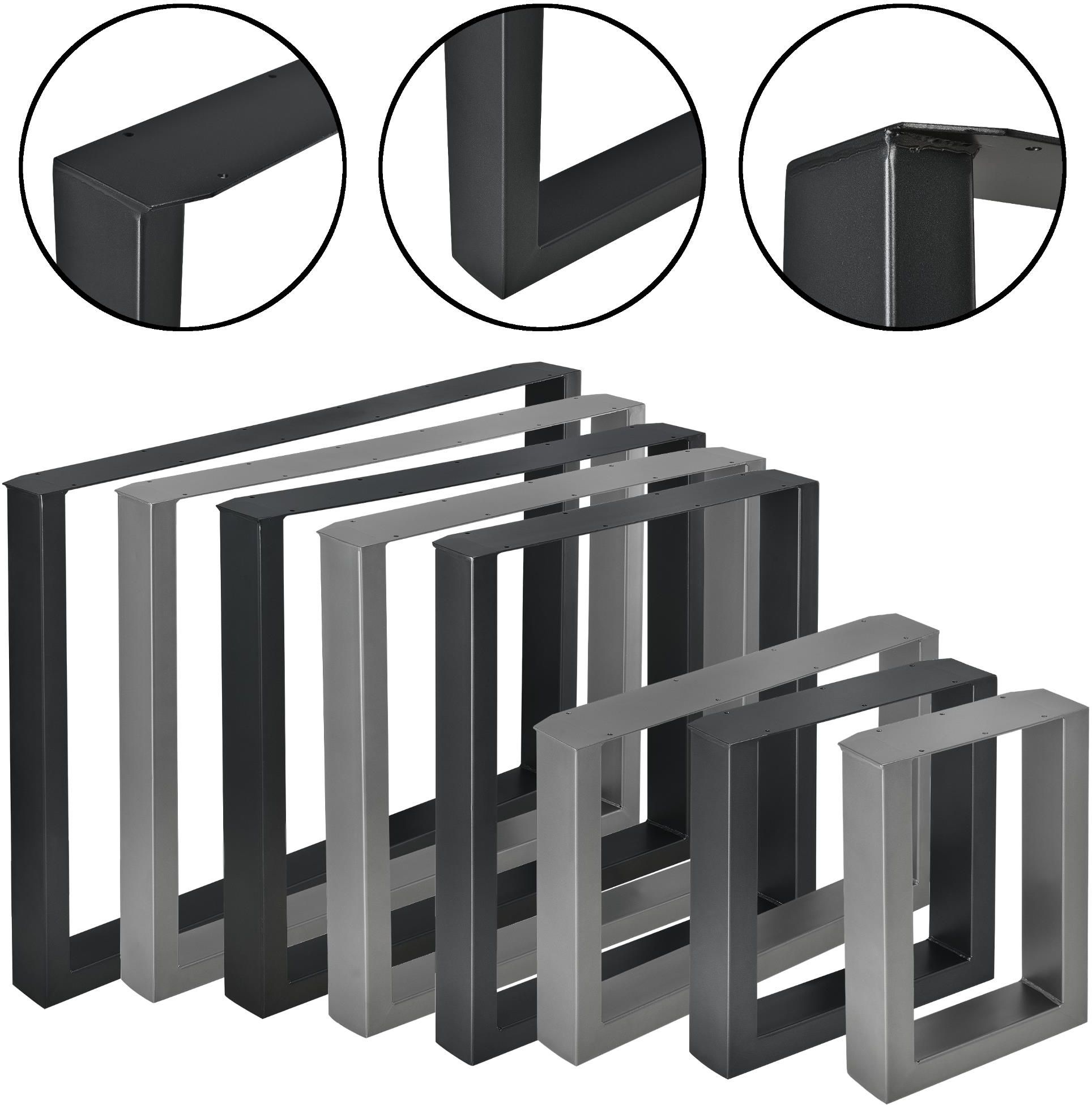 2x rama stołu 80x72 cm rama stołu do jadalni stal czarna [en.casa ...