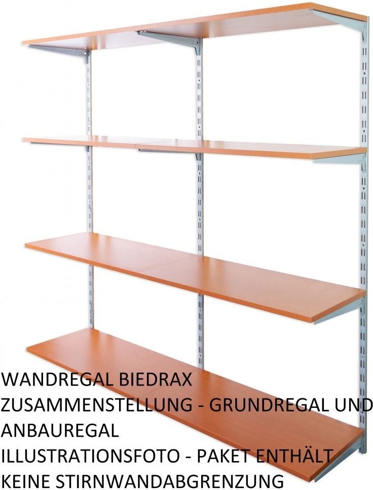 Biedrax Regał ścienny podstawowy 30 x 40 x 150 cm, 4 półki - kolor ...