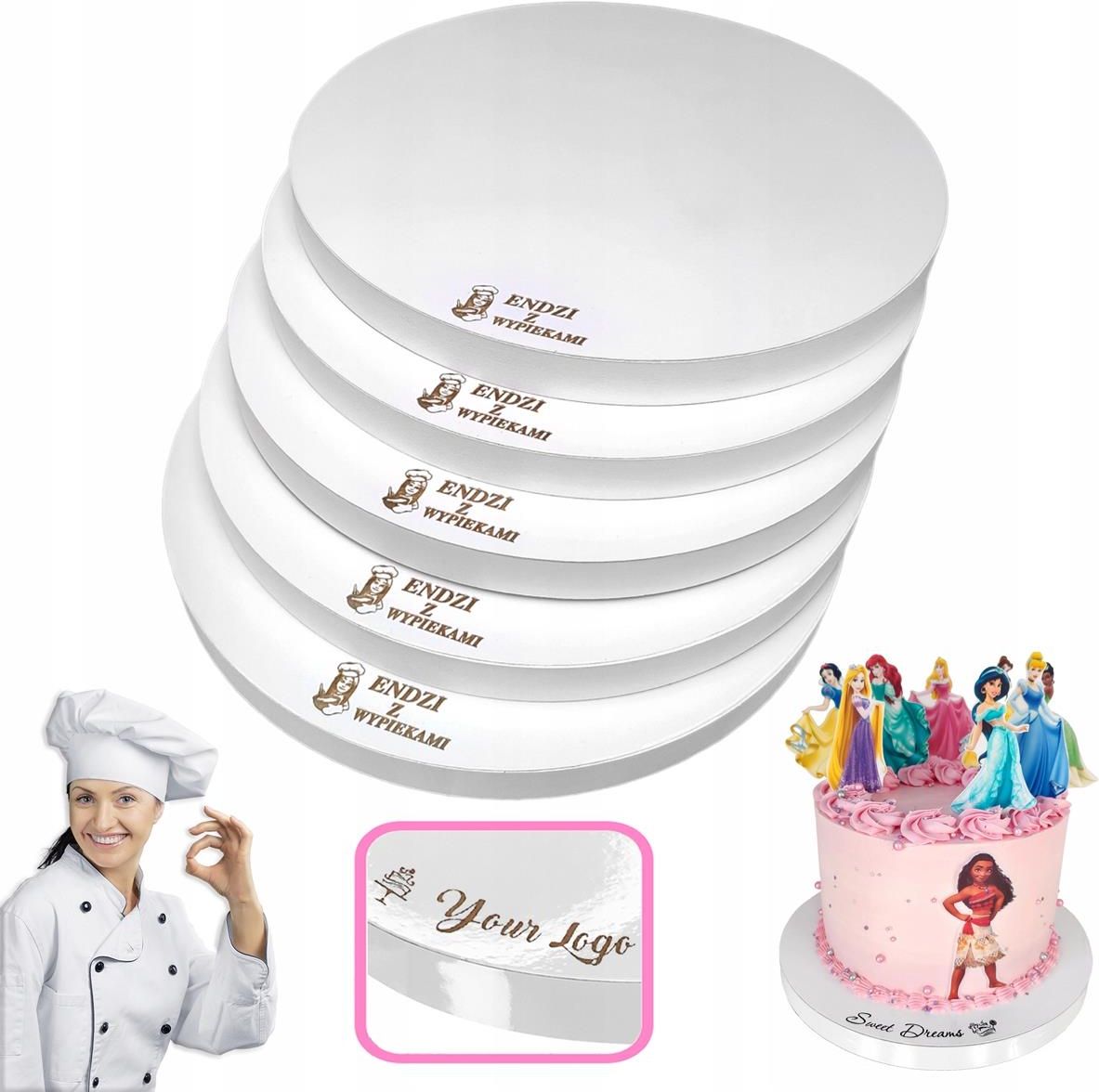 Brand4Cake Podkład Pod Tort Z Logo Styrodur Biały 25cm 10 Szt - Opinie ...