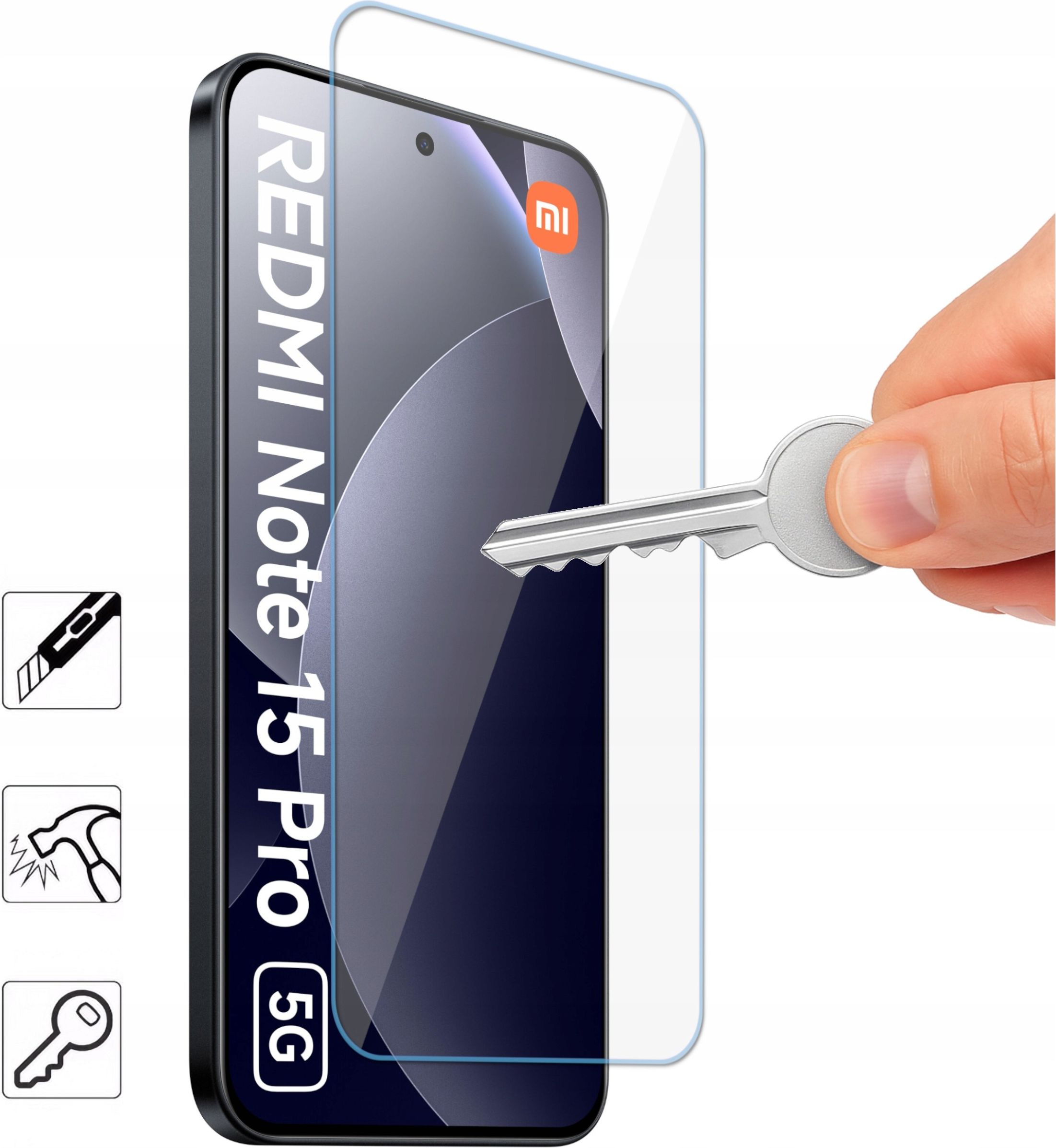 9H Szkło Szkiełko Na Środek Ekran Hartowane Do Xiaomi Redmi Note 15 Pro ...