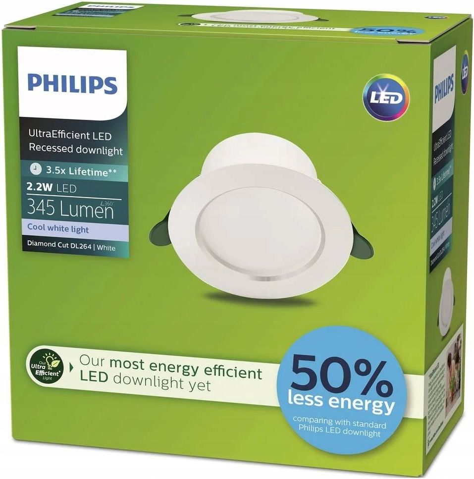 Philips Diamond Oprawa Podtynkowa LED 4.8W Biały - Opinie i atrakcyjne ...