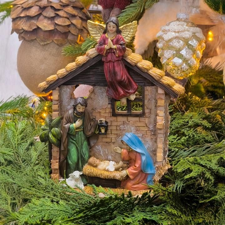Kaemingk Szopka Bożonarodzeniowa z Aniołem 21,5 cm Żywica KOD: 8720725508101 - Opinie i ...