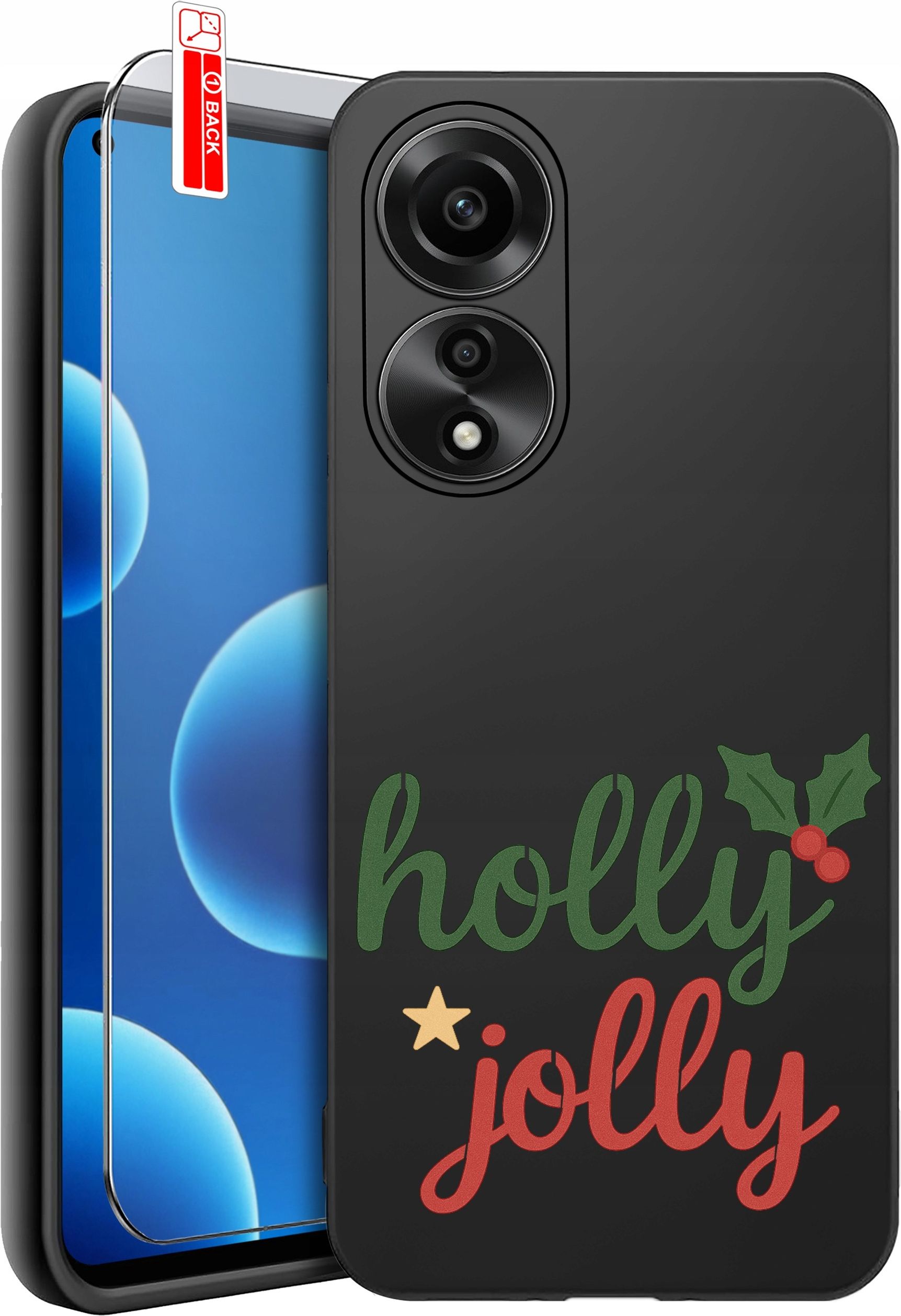 Etui do Oppo A78 4G KrainaGSM Święty Mikołaj Choinka Bałwan Szkło 9H ...