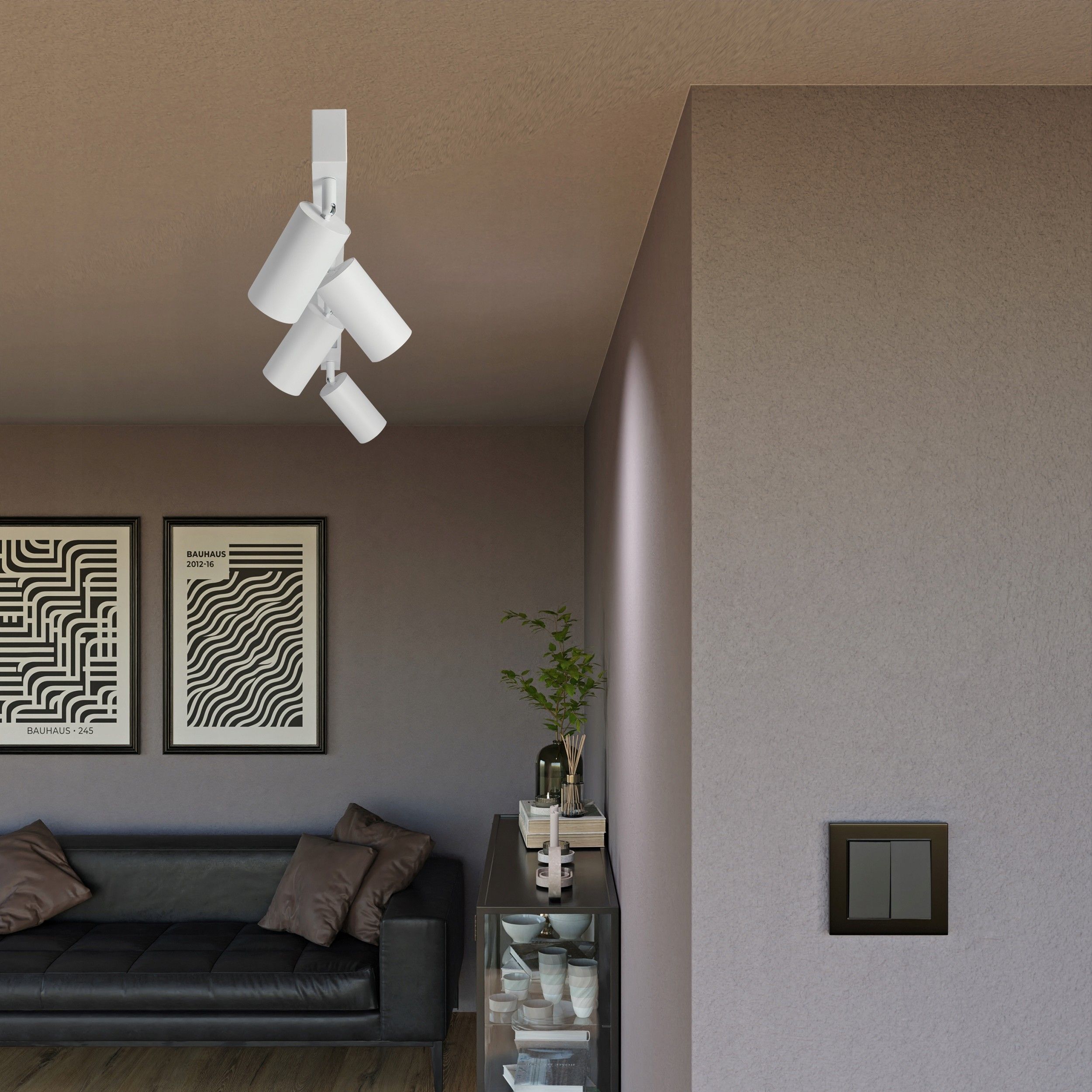 Smartled oprawa sufitowa halogenowa szyna spot 4x GU10 9W biały ...