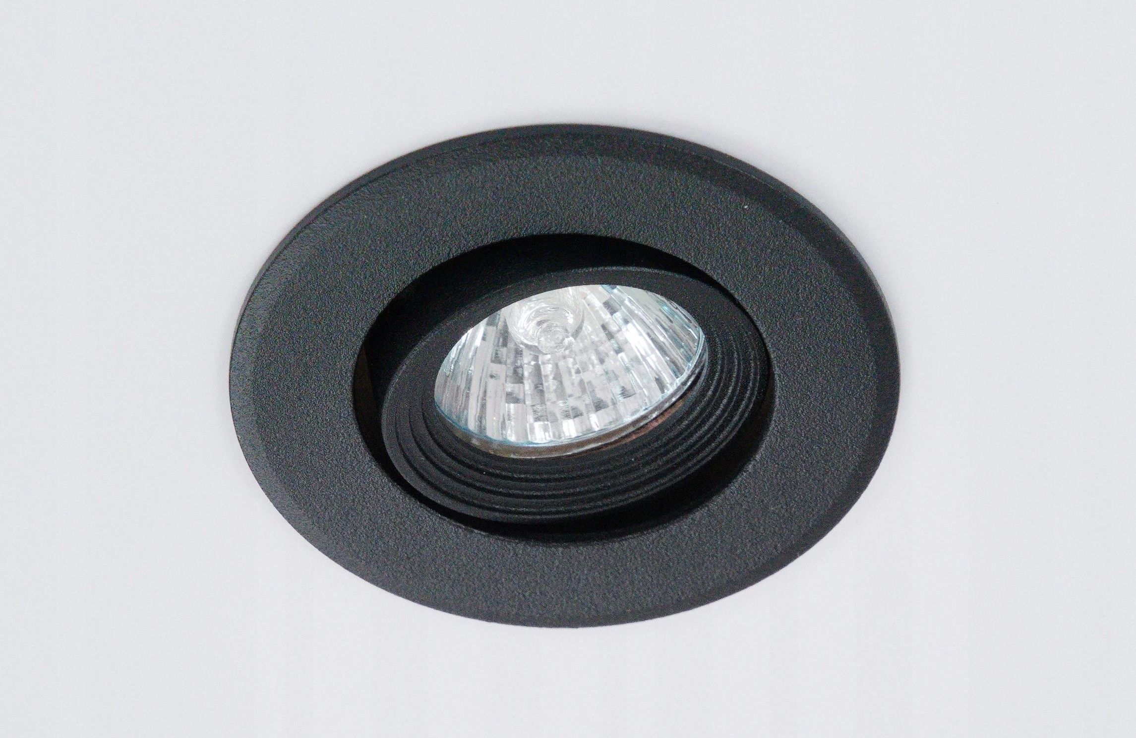 HDL Oprawa Okrągła MR11 GU10 Podtynkowa Ruchoma Czarna Aluminium (KOD ...