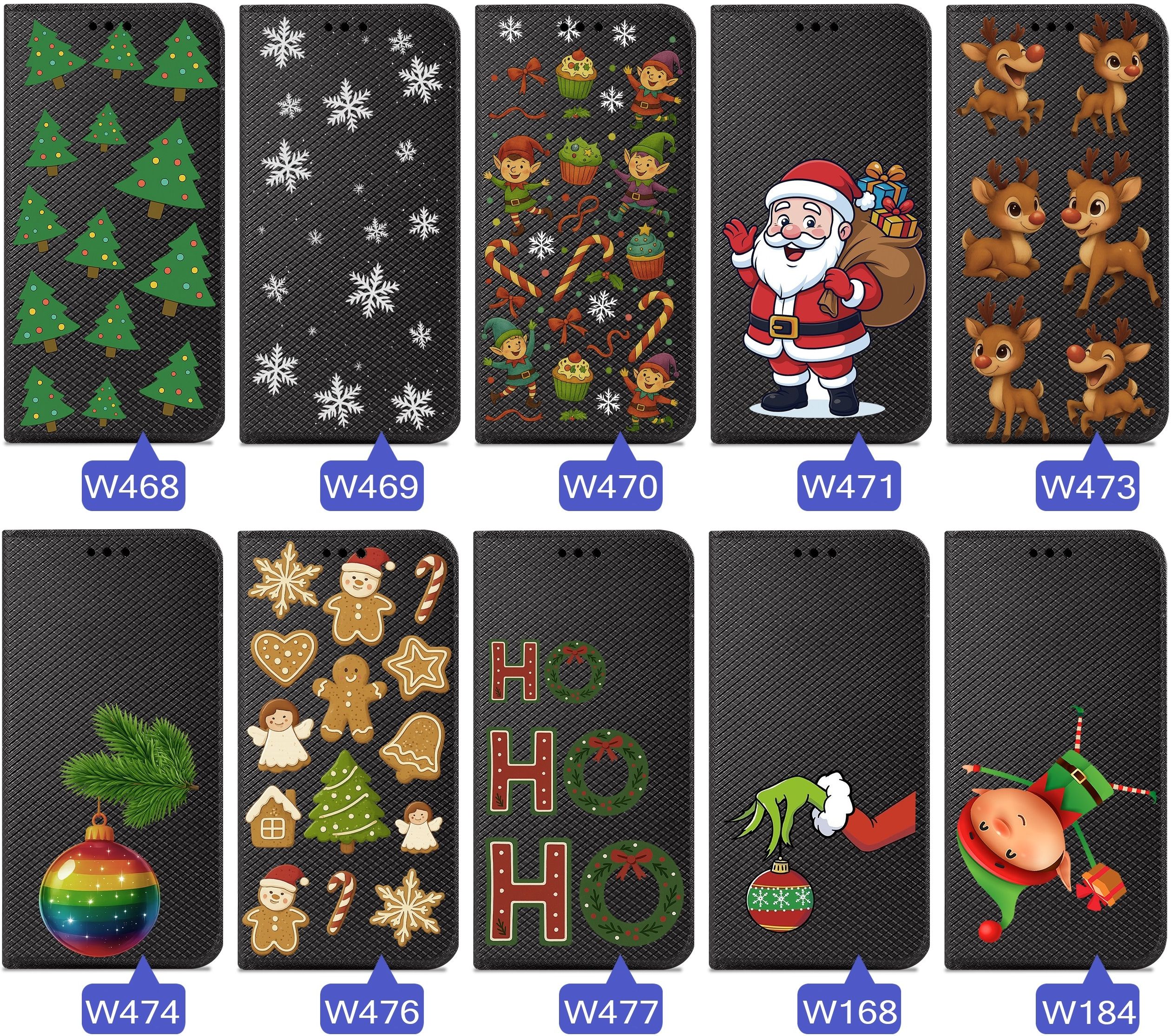 Etui z klapką KrainaGSM Oppo A38 Święty Mikołaj Czarny Szkło 9H ...