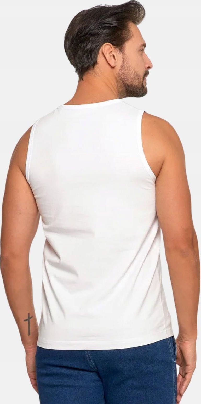 Tank-Top Koszulka Bez Rękawów Bokserka Męska Bawełniany Moraj Biały 2XL ...