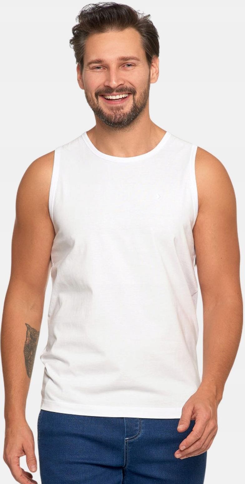 Tank-Top Koszulka Bez Rękawów Bokserka Męska Bawełniany Moraj Biały 2XL ...