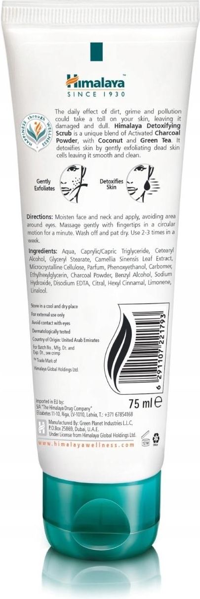 Himalaya Detoksykujący Peeling Do Twarzy Węgiel Aktywny Zielona Herbata ...