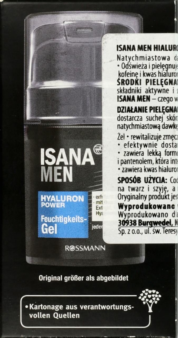 ISANA MEN HYALURON ŻEL DO TWARZY CHŁODZĄCY 50 ML - Opinie i ceny na ...
