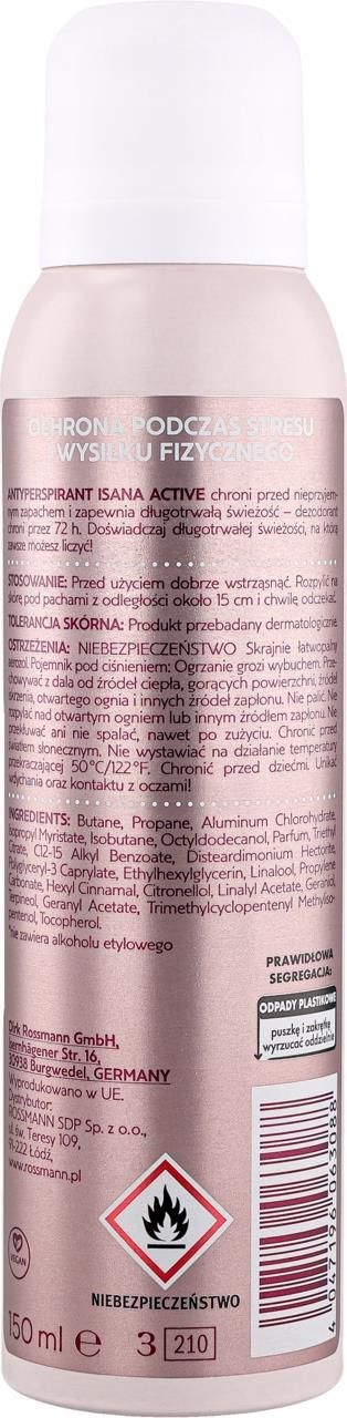 ISANA ACTIVE EXTRA DRYANTYPERSPIRANT W SPRAYU 72 H 150 ML - Opinie i ...