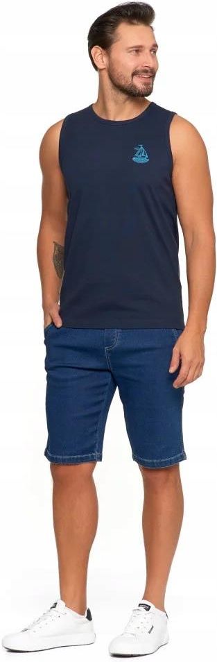 Koszulka Męska Tank-Top Bawełna Na Ramiączkach Marynistyczny Wzór Moraj ...