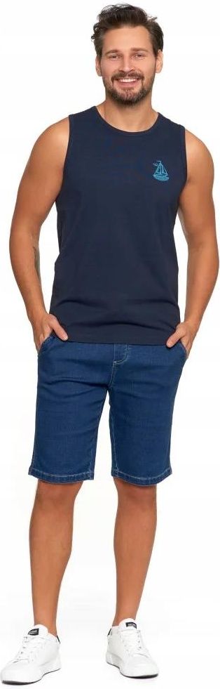 Koszulka Męska Tank-Top Bawełna Na Ramiączkach Marynistyczny Wzór Moraj ...