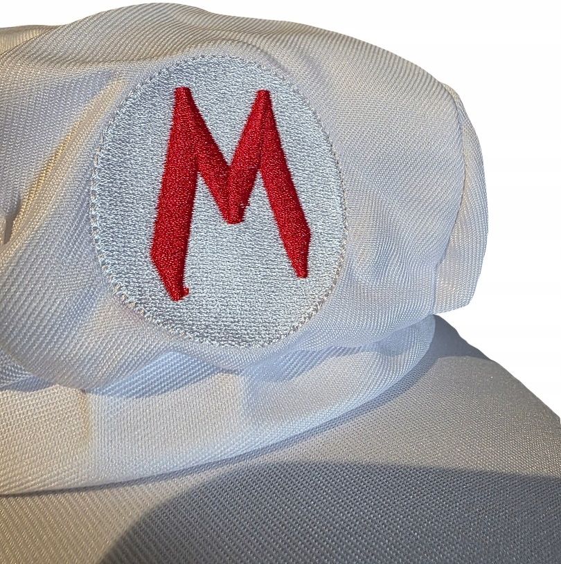 Czapka Super Mario White z logo „M” , Cosplay i akcesoria dla fanów ...