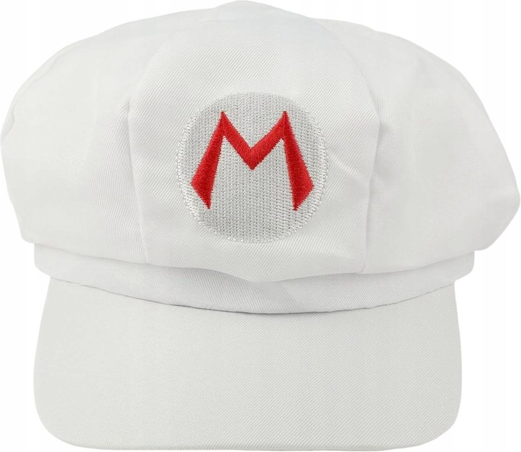 Czapka Super Mario White z logo „M” , Cosplay i akcesoria dla fanów ...