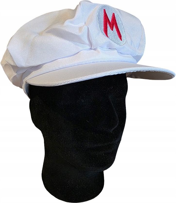 Czapka Super Mario White z logo „M” , Cosplay i akcesoria dla fanów ...