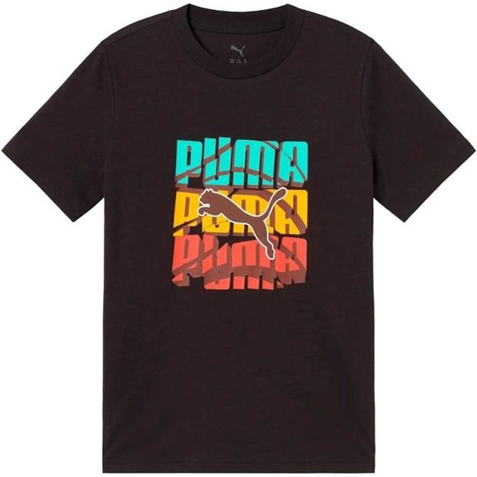 Childs short sleeve t-shirt puma graphic logo colour black - s64216518 ...