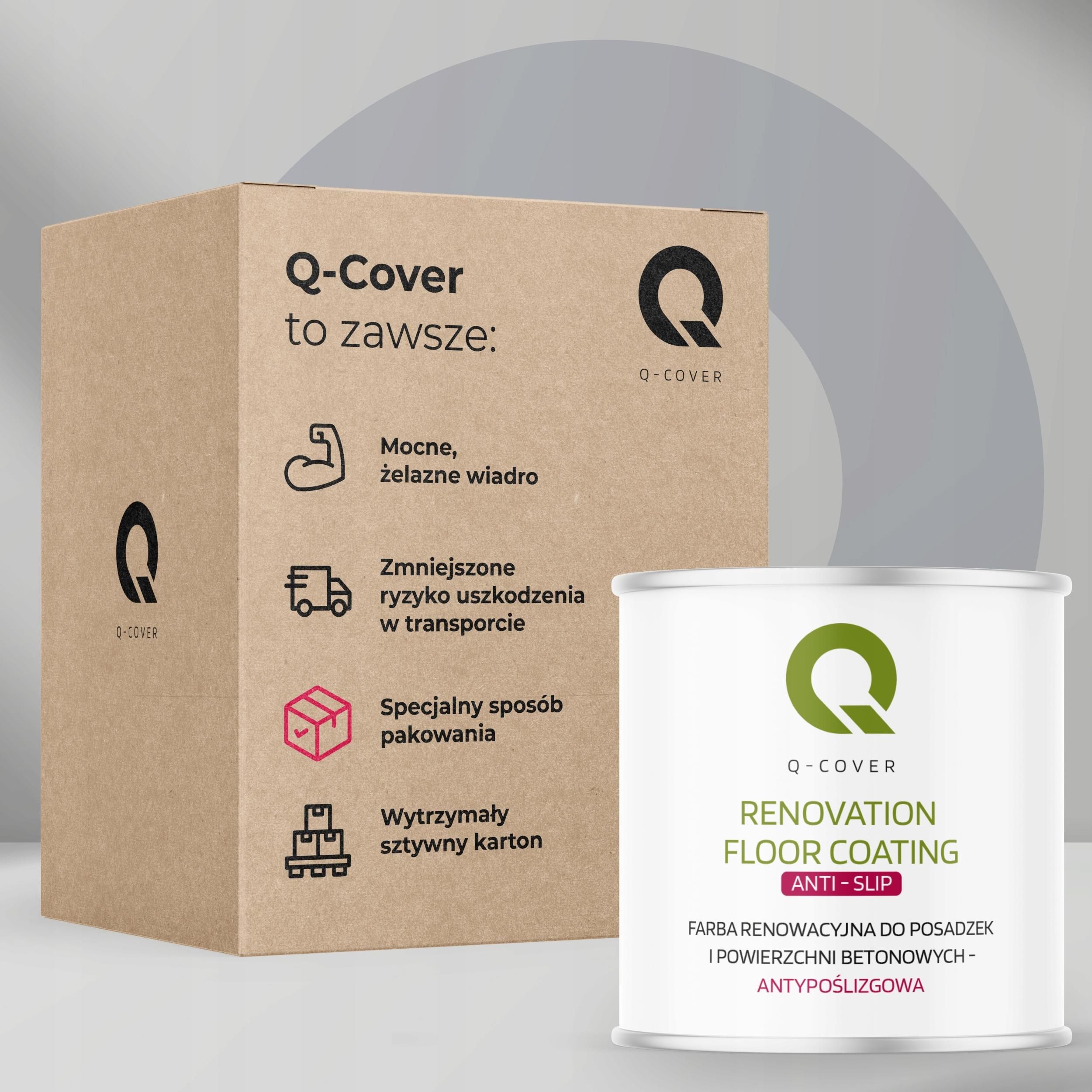 Farba Q-Cover Farba Do Betonu Renowacyjna Szary Brązowy Mat 2,5l ...