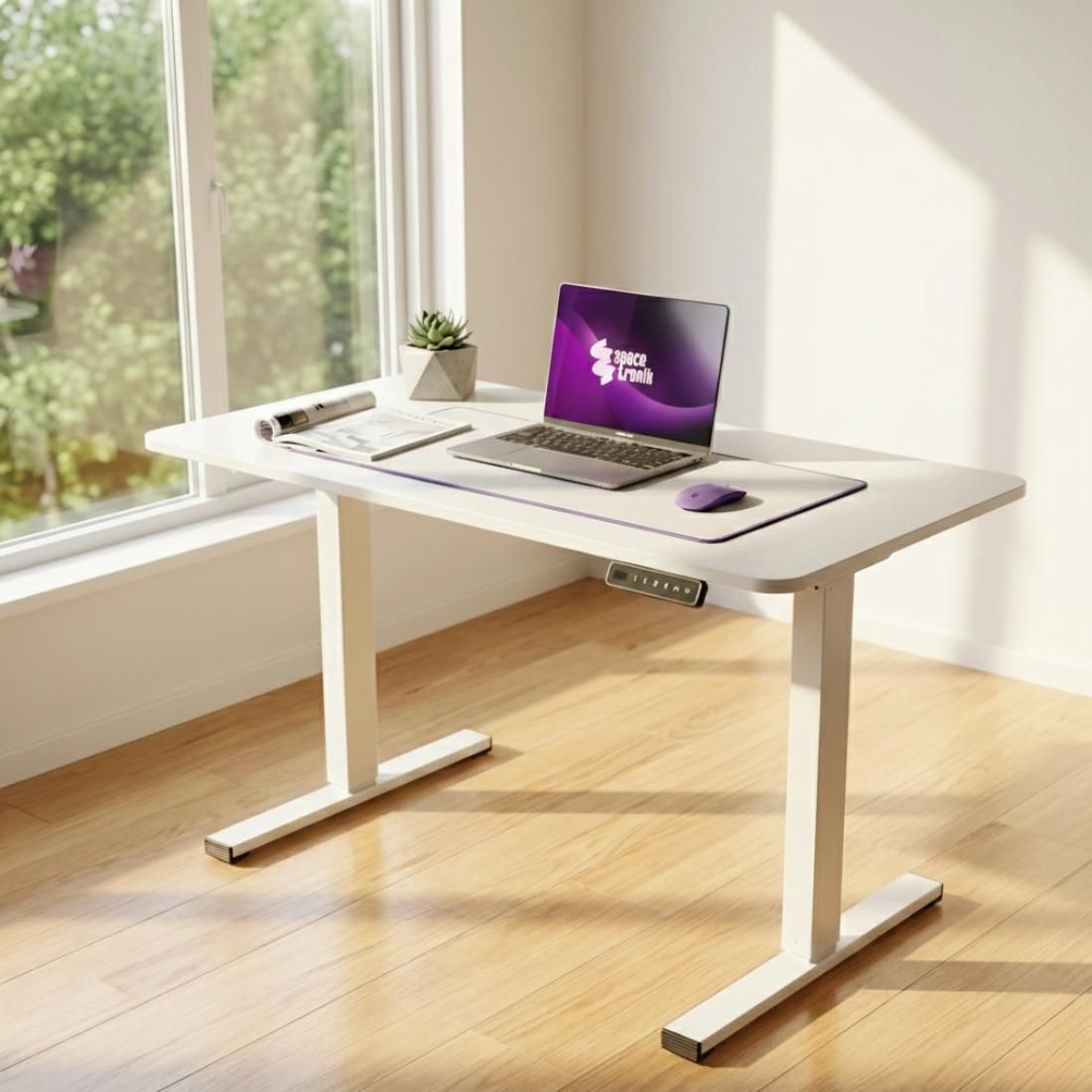 Spacetronik Białe biurko elektryczne SPEO125WW 100x60 z regulacją ...