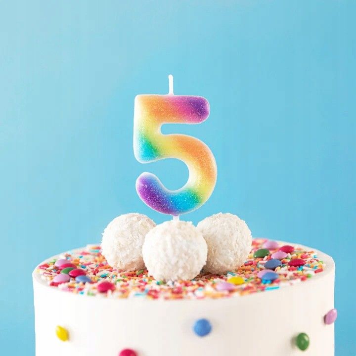 Dodo Świeczka Urodzinowa Cyferka 5 Kolorowa Metaliczna Na Imprezę ...