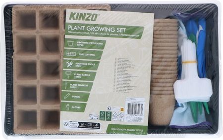 Kinzo Zestaw Do Uprawy Roślin Rękawice Ogrodnicze + Doniczki Torfowe 68 ...