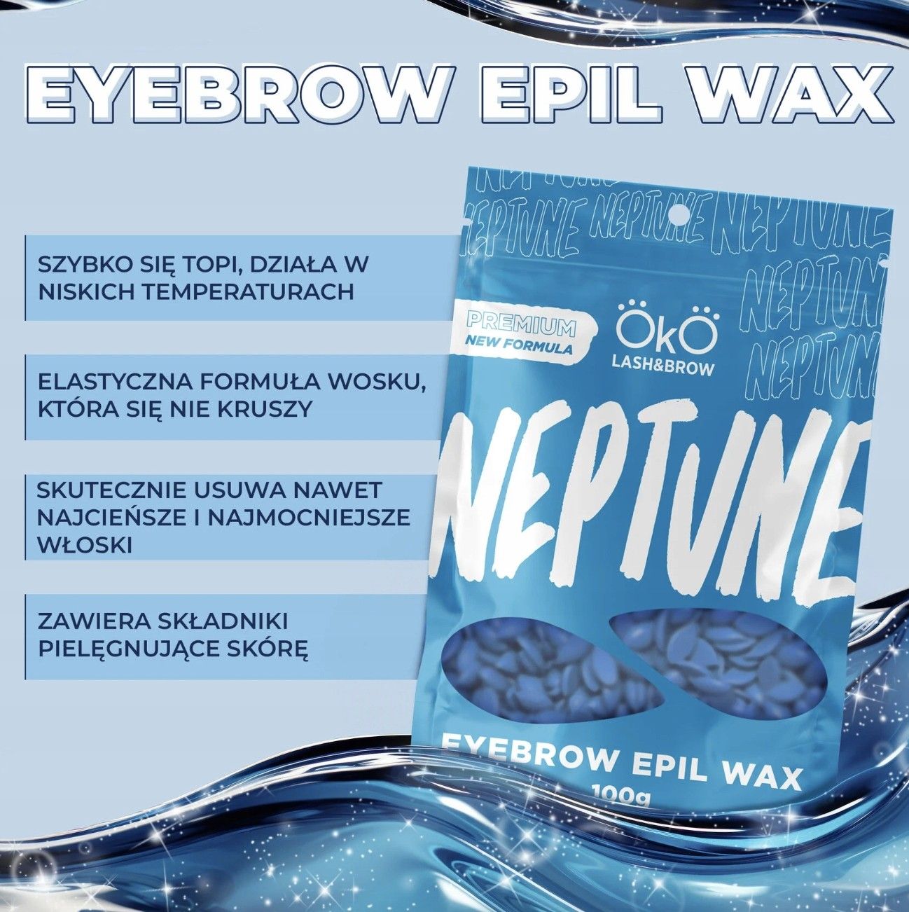 Oko Wosk W Granulkach Do Depilacji Eyebrow Epil Wax Neptune Blue 100g ...