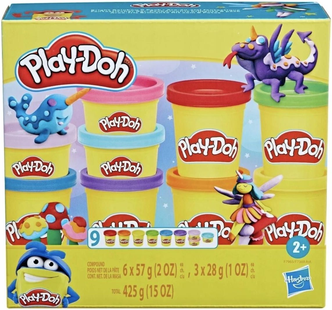 Play-Doh Ciastolina Tęczowe Kolory 9-Pak Zestaw Dla Dzieci Kreatywna ...