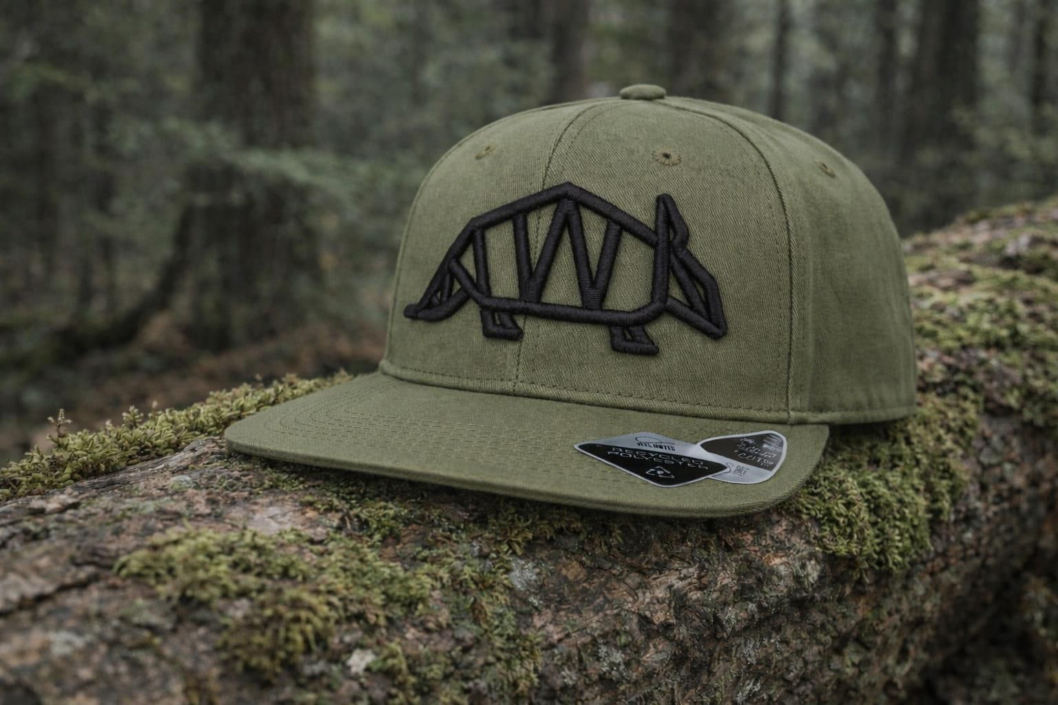 Czapka z płaskim daszkiem James Cap z logo Pancernik.eu, zielona z ...