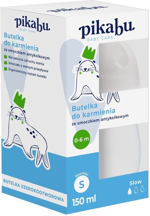 Pikabu Baby Care Butelka Ze Smoczkiem Antykolkowym 0-6M 150Ml - Ceny i ...