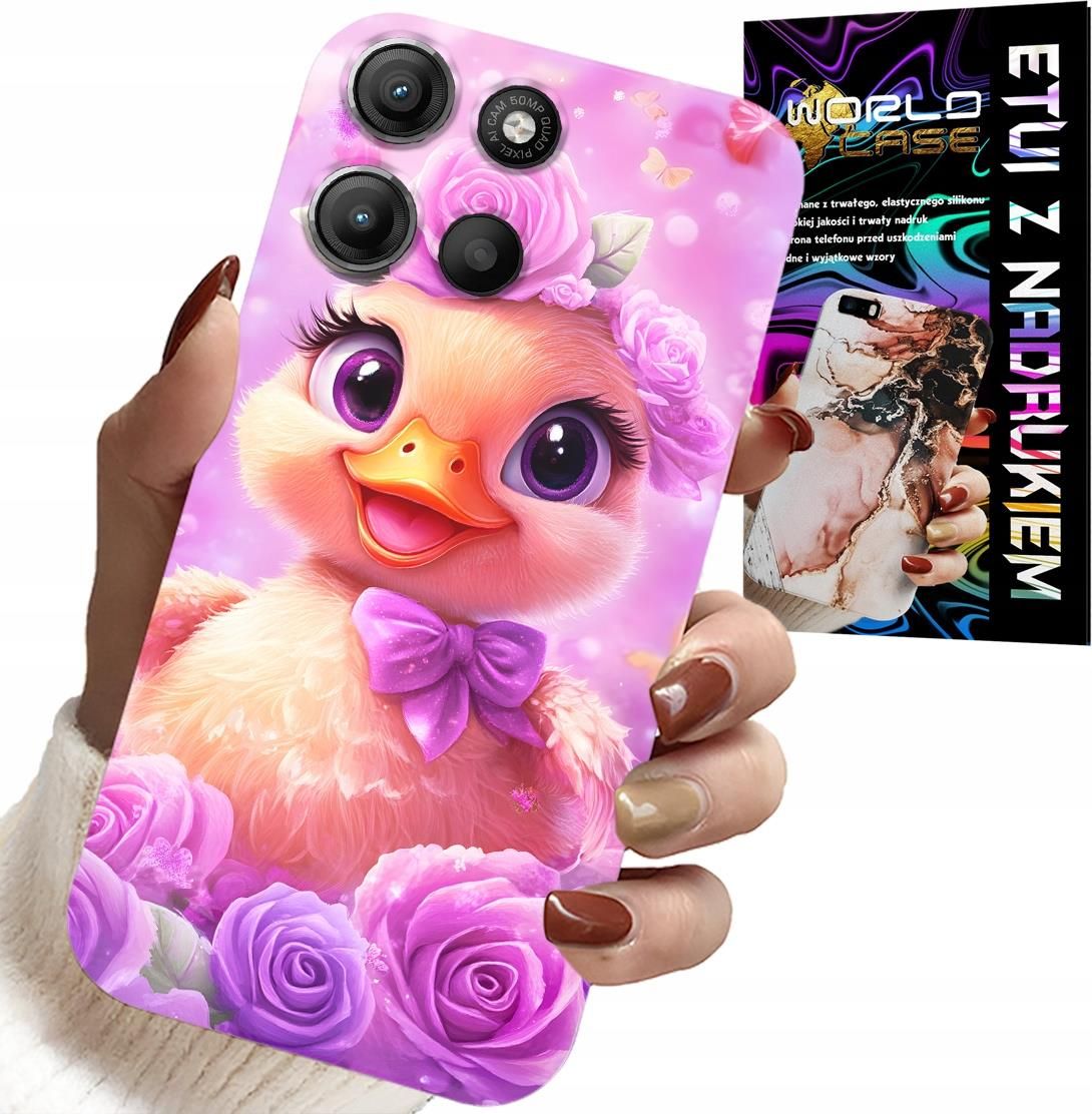 Etui Do Motorola Edge 60 Fusion Słodka Kaczucha Kaczka Na Różowym Tle ...