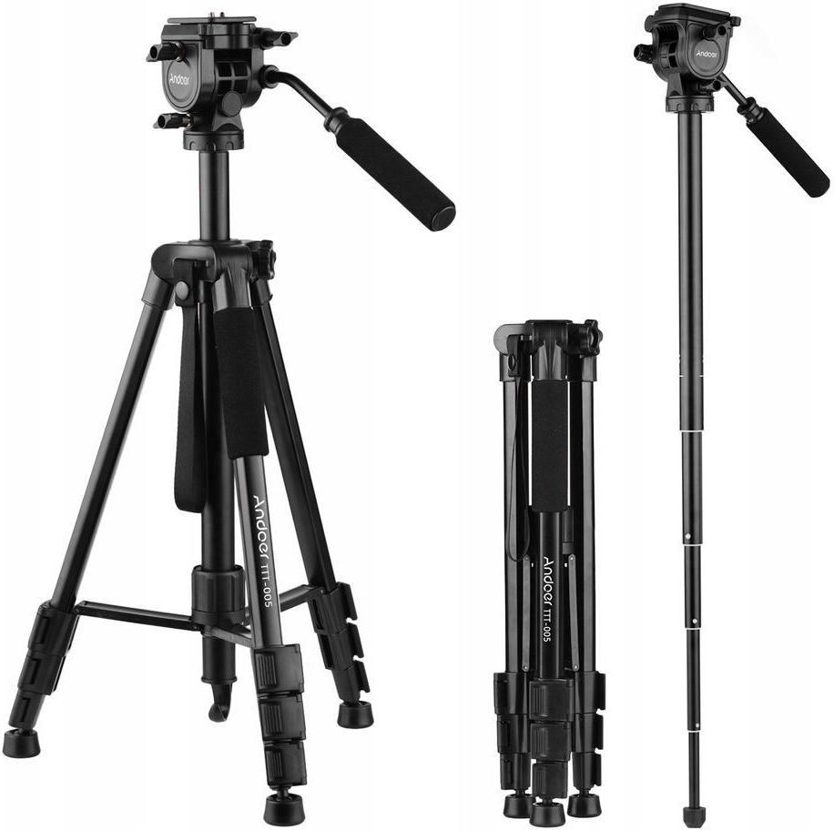 Statyw Andoer Statyw Fotograficzny TTT-005 Tripod Z Głowicą Trójnóg Do ...