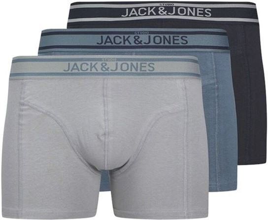 Mens boxer shorts jack & jones jacjohn solid 3 pack grey 3 pieces ...