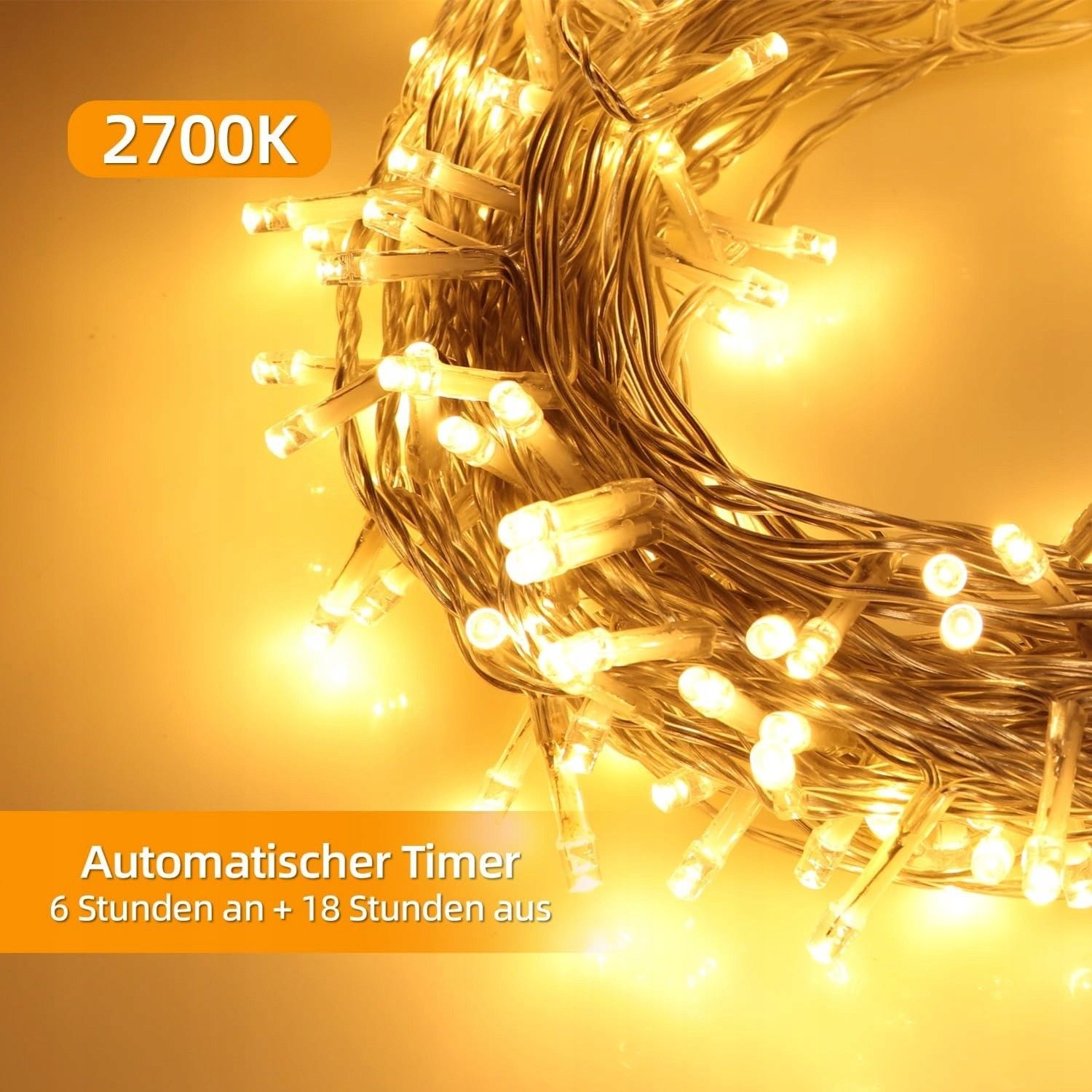 Łańcuch świetlny LED 400 diod ciepła biel bez marki 40 m kod ...