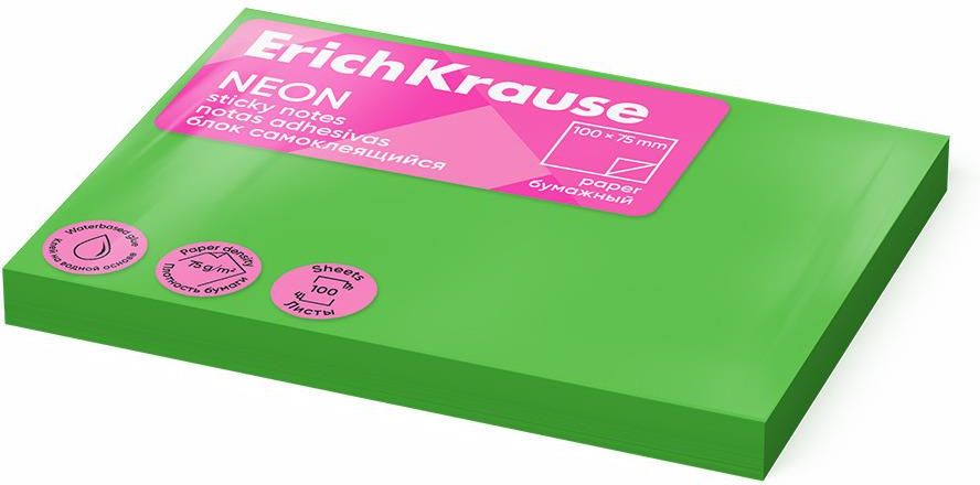 Erich Krause Notes Samoprzylepny Neon 75Mm X 100Mm Zielony, 61721 ...