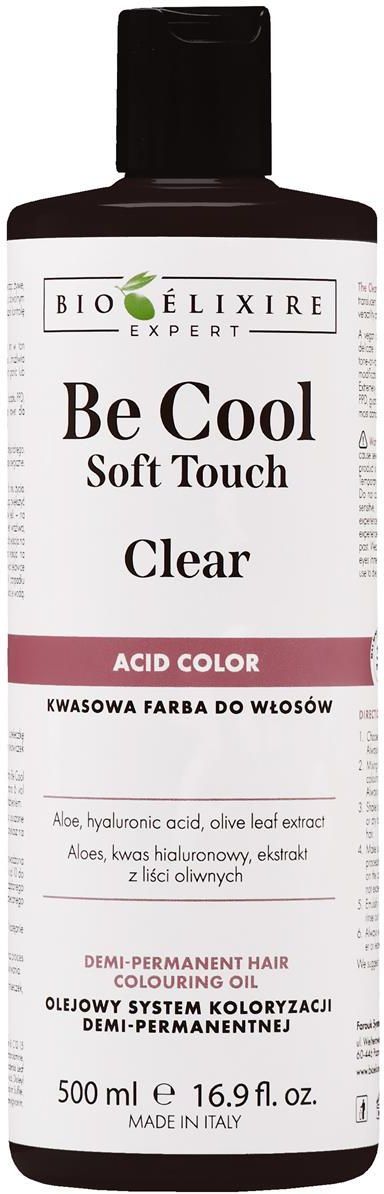 Bioelixire Kwasowa Farba Do Włosów Be Cool Soft Touch Clear 500Ml ...
