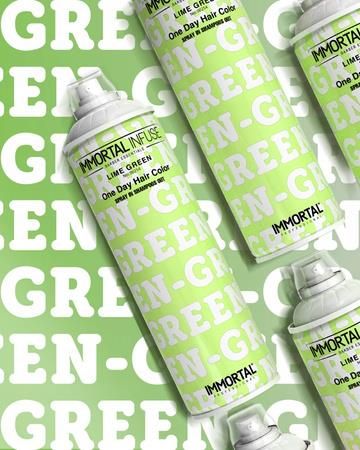 Immortal One Day Hair Color Lime Green Spray Koloryzujący Farbujący ...