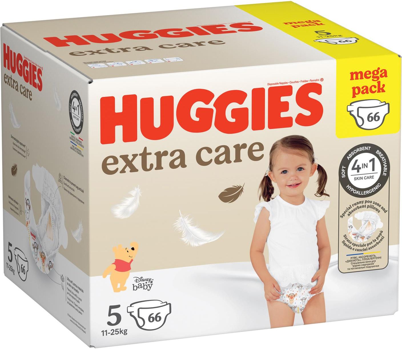 Huggies Pieluszki Extra Care Kubuś Puchatek Rozmiar 5 11-25Kg 66Szt ...