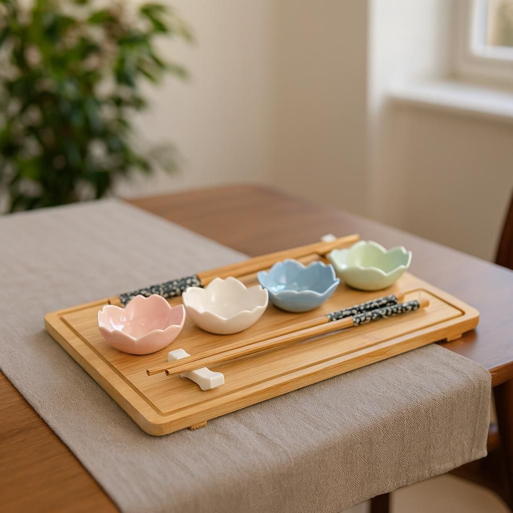 EH Excellent Houseware Zestaw do sushi porcelanowy wielokolorowy 4 ...