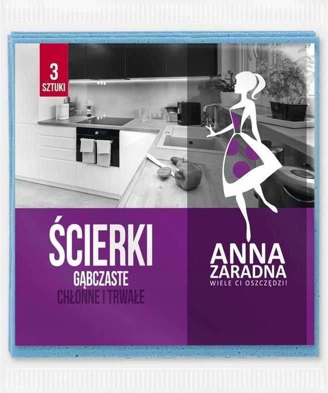 Ścierka gąbczasta uniwersalna, extra mocna, superchłonna, 3 szt ...