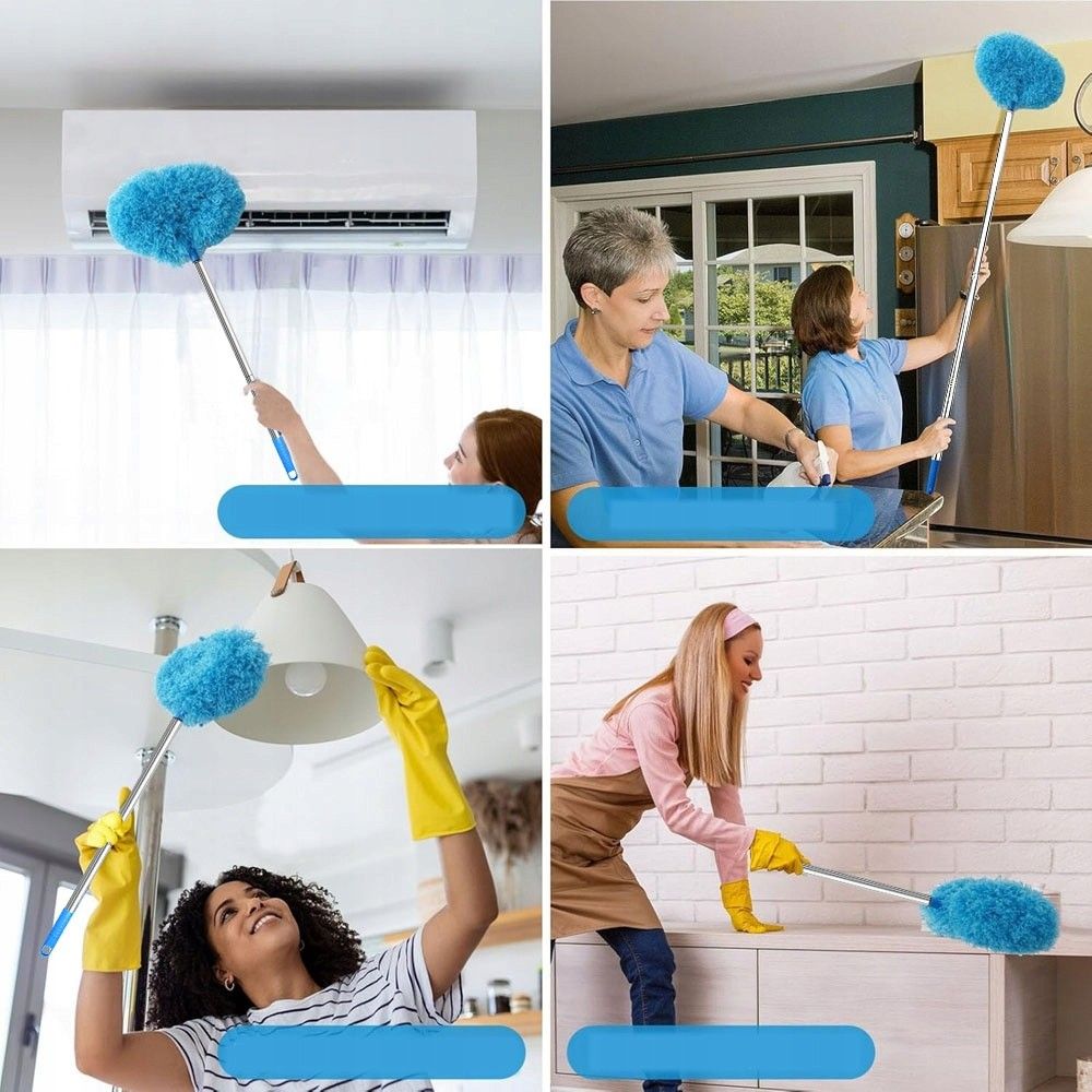 Bedee Mop teleskopowy mikrofibrowy 140 cm do lamp i wysokich ...