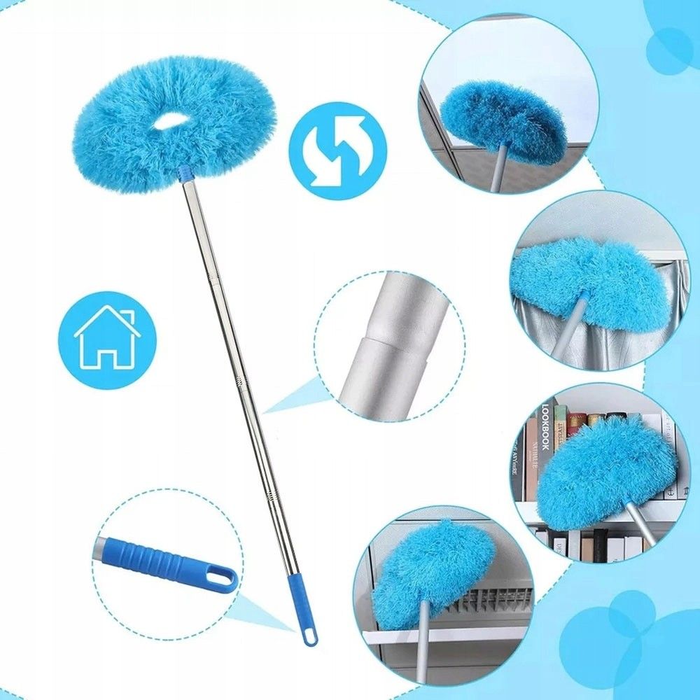 Bedee Mop teleskopowy mikrofibrowy 140 cm do lamp i wysokich ...