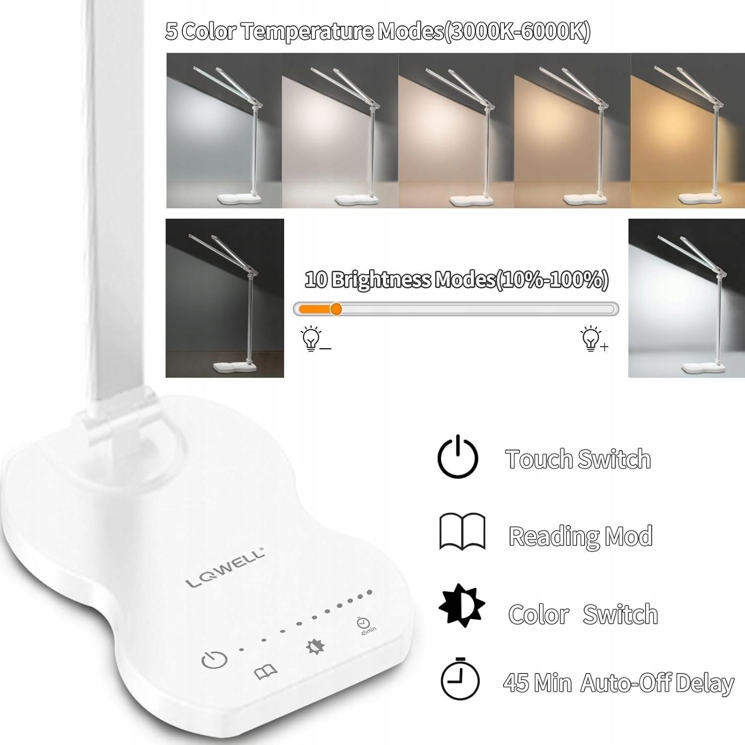 Lampa Lqwell Lampa Biurkowa Led Dimmbar Usb Touch Timer (Kod 90153 ...