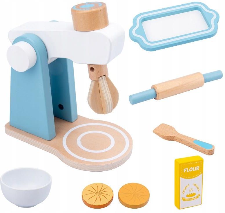 Zabawka Wooden Baking Mixer Toy With Accessories Educational Play For ...