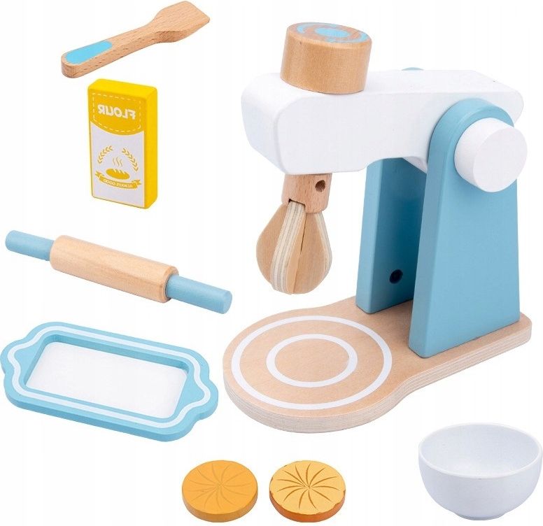 Zabawka Wooden Baking Mixer Toy With Accessories Educational Play For ...
