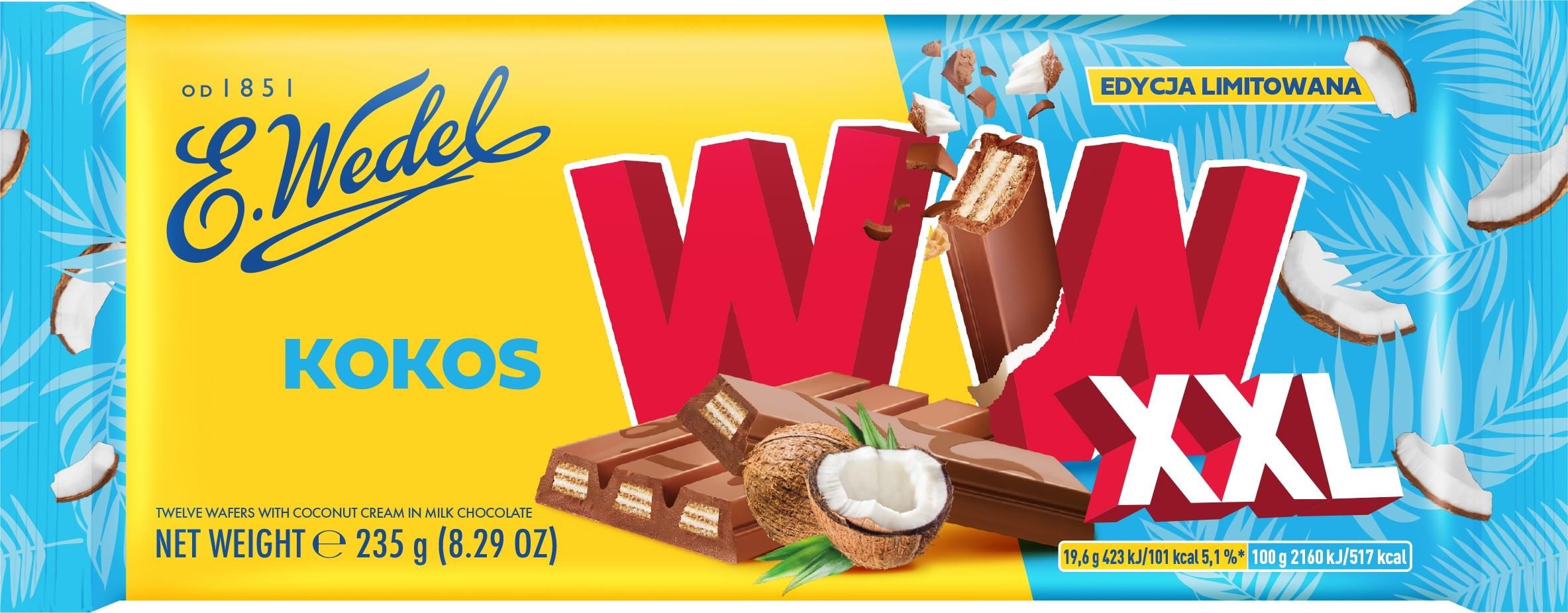 E.Wedel E. Wedel Ww Xxl Czekolada Mleczna Z Wafelkami Kokos 235G - Ceny ...