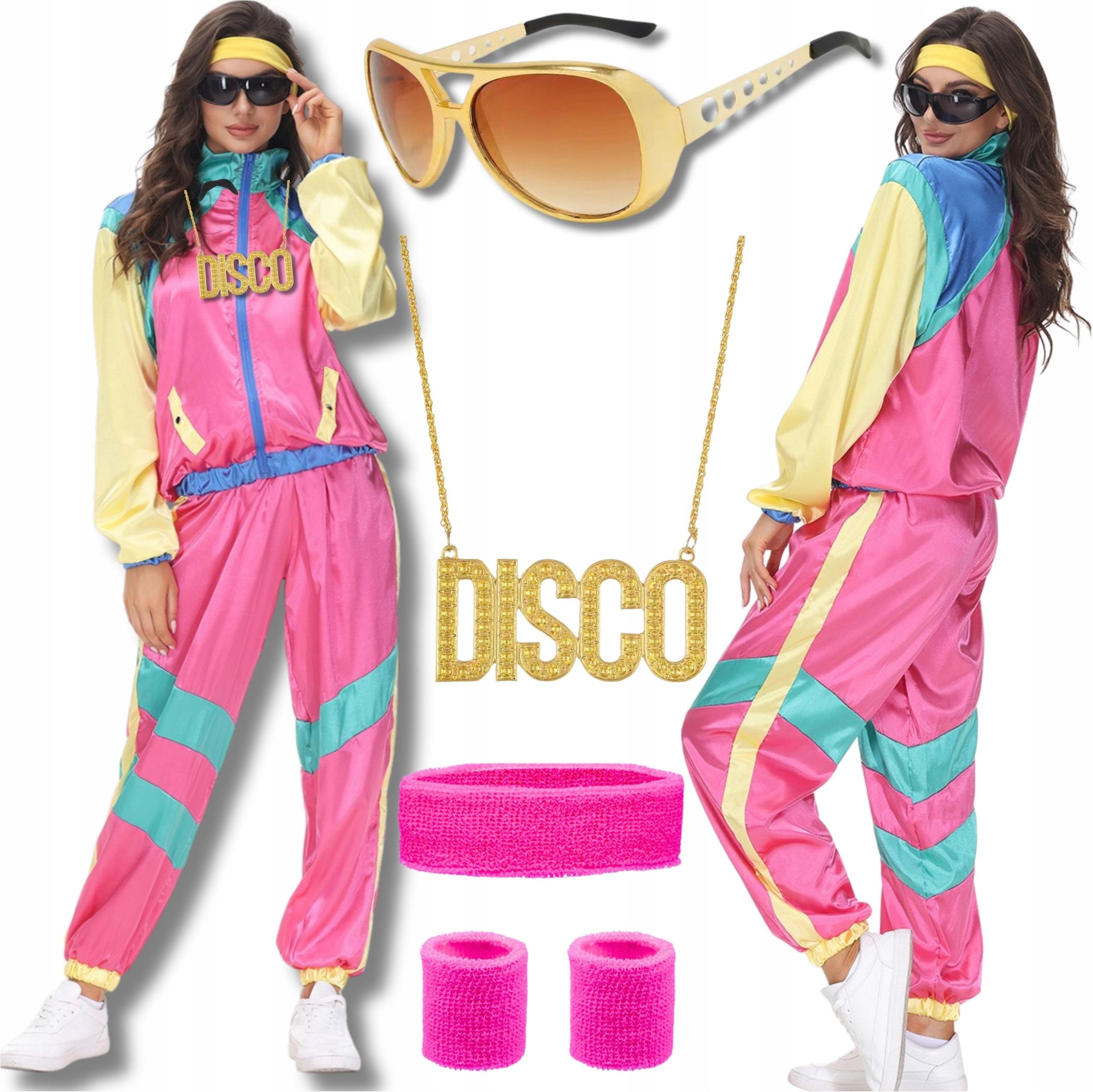 Strój Lata 70 80 90 Dres Retro Disco Dresiarz Przebranie Dance Kk ...