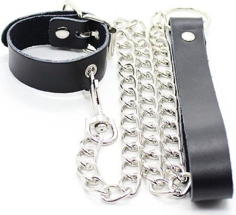 Ohmama Fetish Penis Necklace And Leather Strap With Metal Chain ...