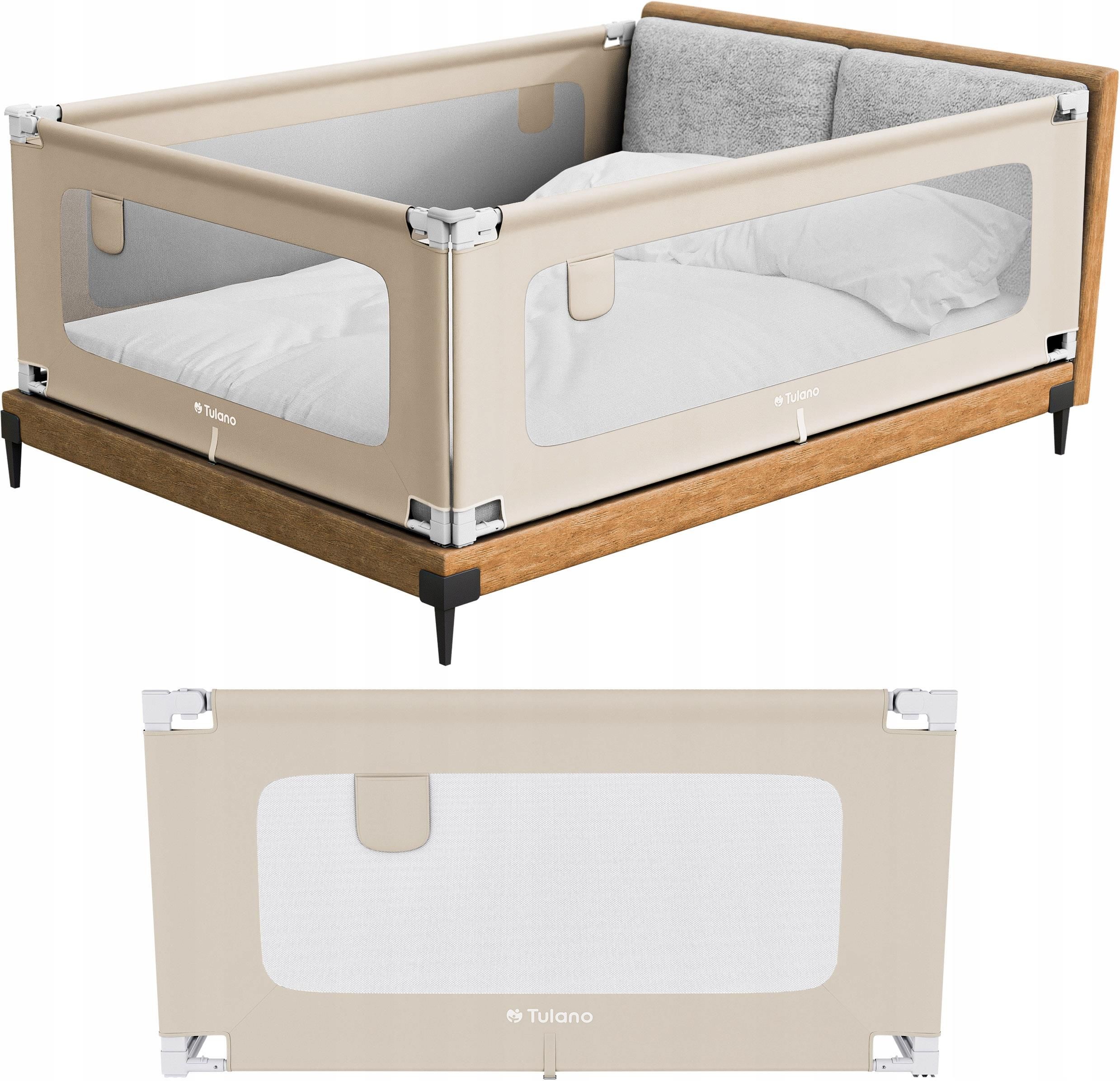 TULANO Barierka Do Łóżka Ochronna Beżowa 140x70 cm TNCOVER44BEIGE ...
