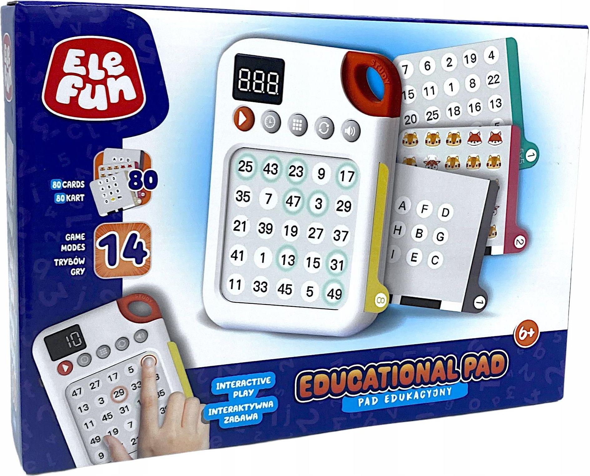 Elefun Pad Edukacyjny Interaktywna Zabawa 14 Trybów 80 Kart Czytnik ...