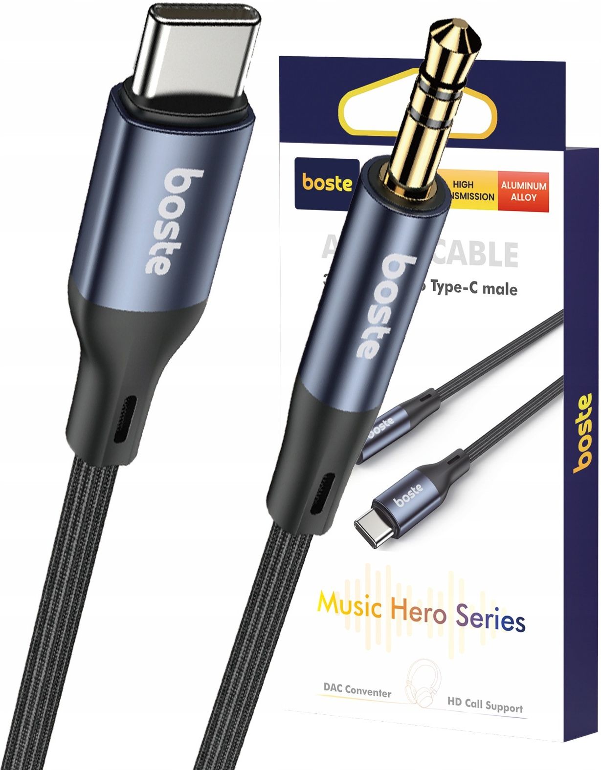 Boste Kabel Adapter Przejściówka Audio Usb C Do Mini Jack 3 5Mm Aux 1M ...